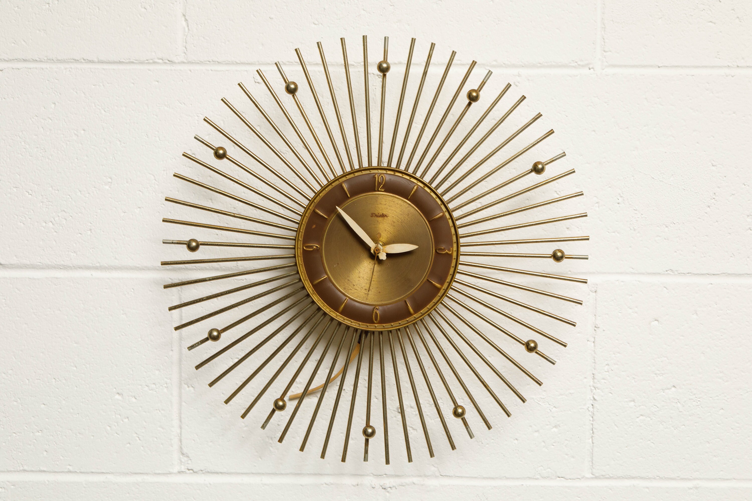 Vintage Mid-century Modern Starburst Wall Clock by Snider - Etsy