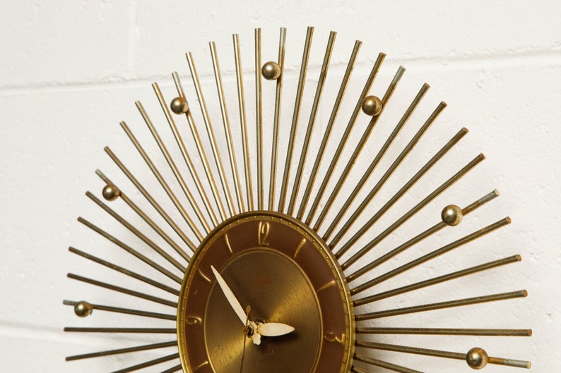 Vintage Mid-century Modern Starburst Wall Clock by Snider - Etsy