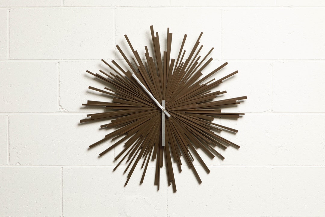 Vintage Mid-century Modern Starburst Wall Clock - Etsy