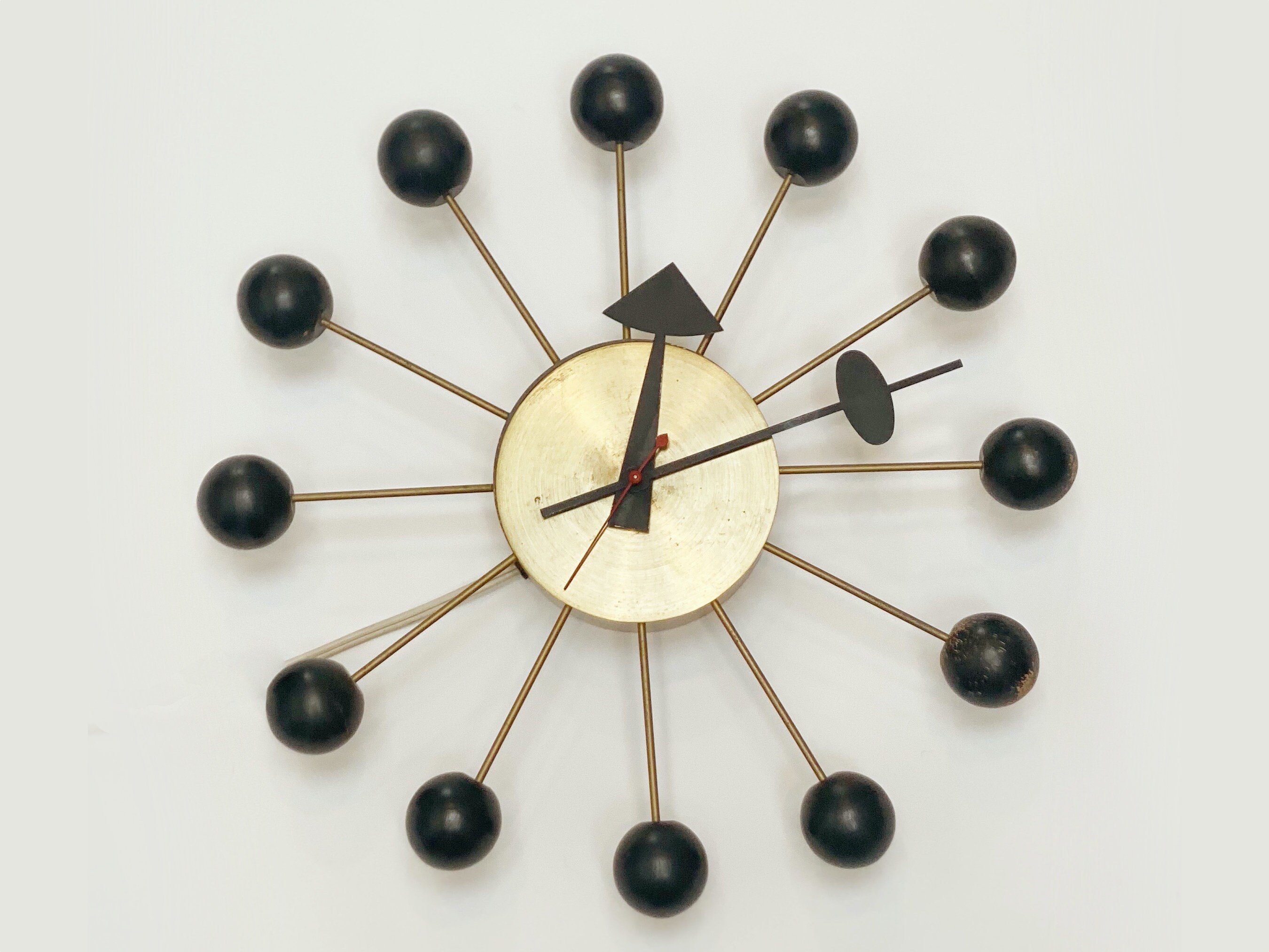 Home Décor Howard Miller Brass Ball Clock Round Mid Century Modern Home ...