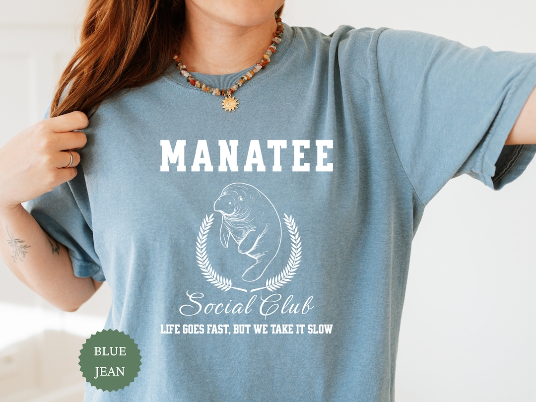 Cute Manatee Shirt, Manatee Social Club Comfort Colors Tshirt, Ocean ...