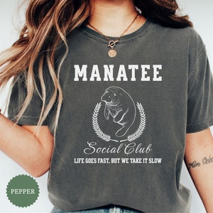 Cute Manatee Shirt, Manatee Social Club Comfort Colors Tshirt, Ocean ...