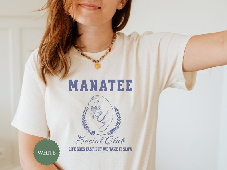 Cute Manatee Shirt, Manatee Social Club Comfort Colors Tshirt, Ocean ...