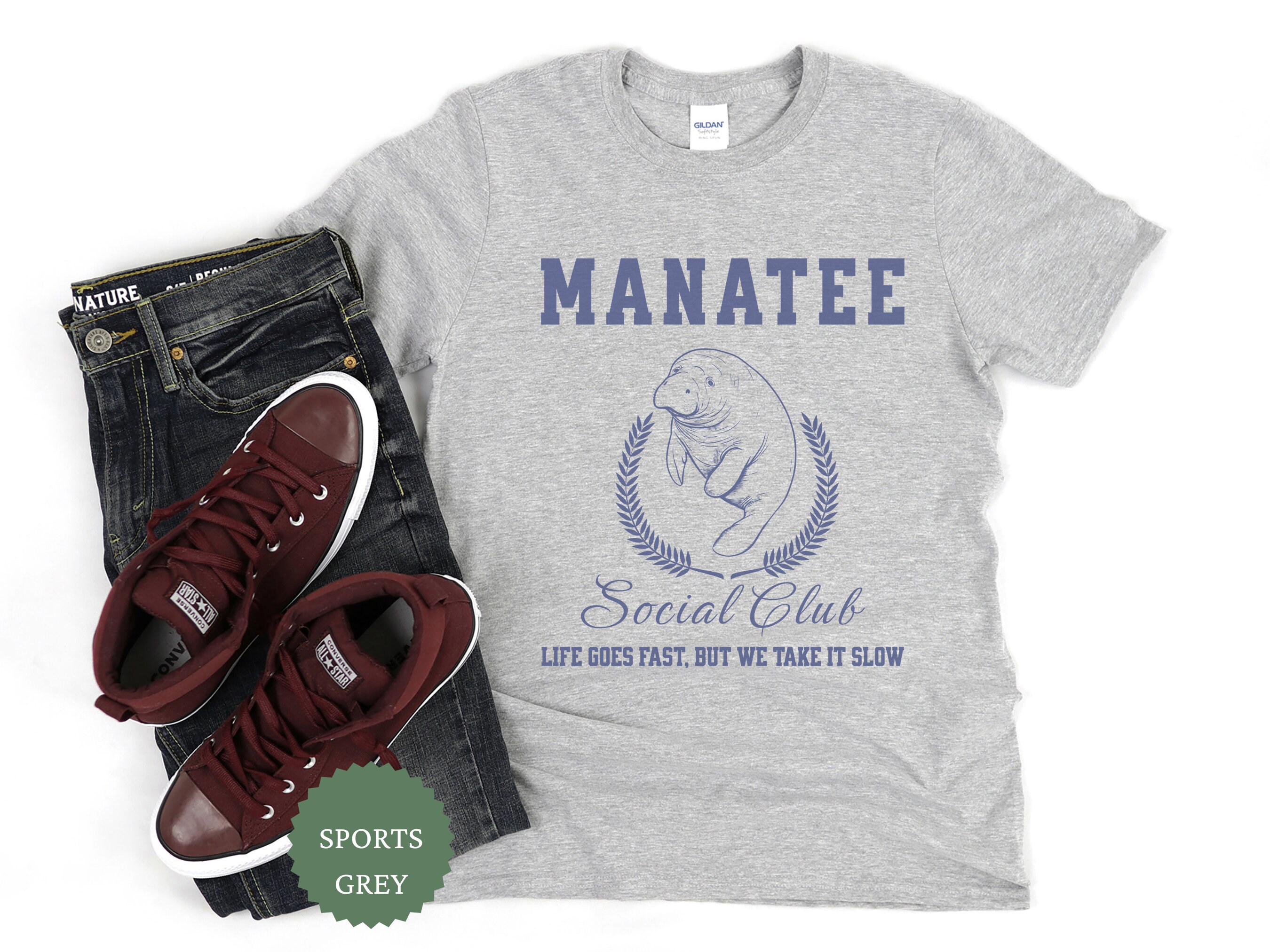 Cute Manatee Shirt, Manatee Social Club Comfort Colors Tshirt, Ocean ...