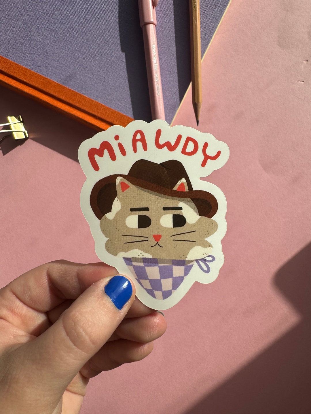 Midway Cowboy Cat Sticker - Etsy
