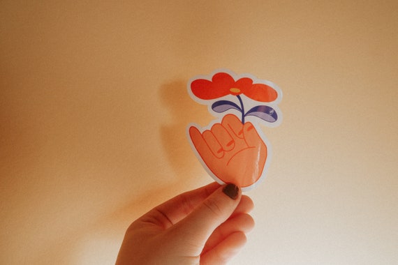 Give a flower Sticker Paper & Party Supplies Stickers, Labels & Tags ...