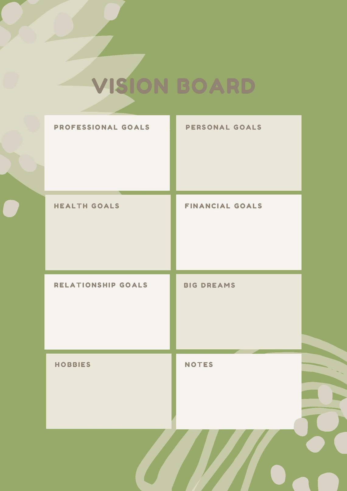 Printable Vision Board Kit | Aesthetic Goal Planner | Digital Dream ...