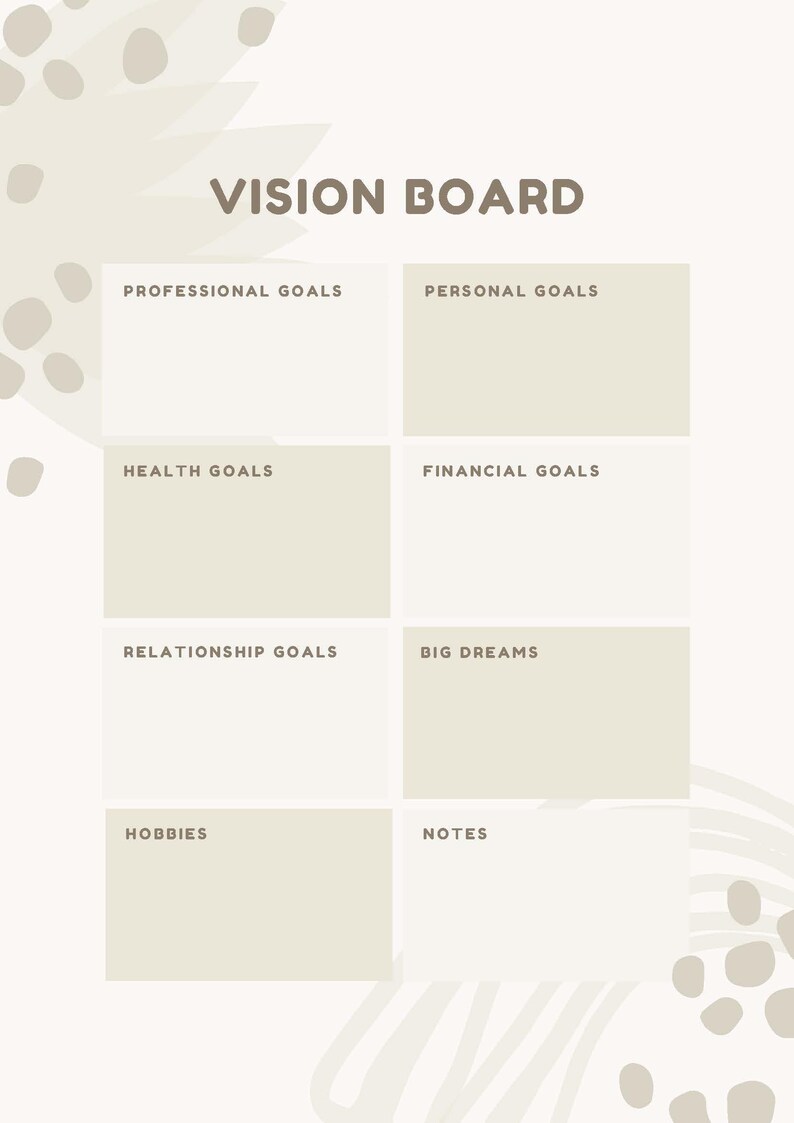 Printable Vision Board Kit | Aesthetic Goal Planner | Digital Dream ...