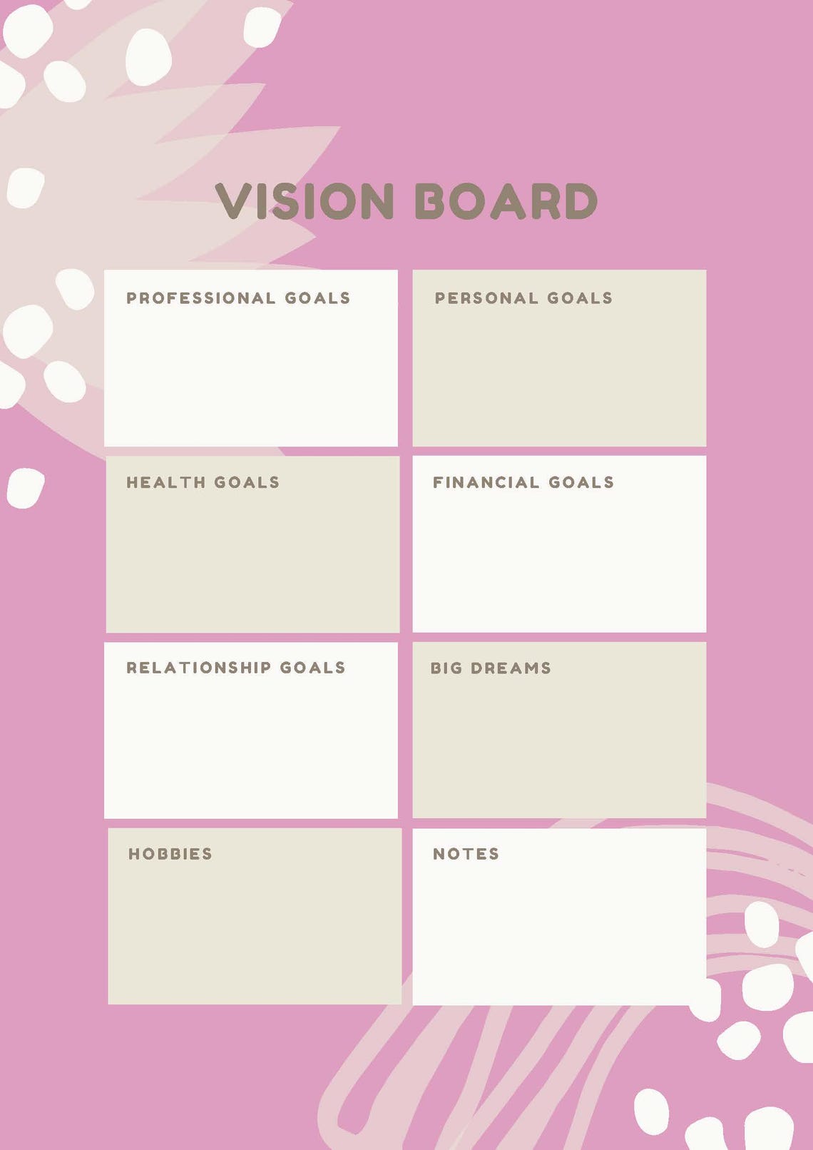 Printable Vision Board Kit | Aesthetic Goal Planner | Digital Dream ...