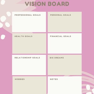Printable Vision Board Kit | Aesthetic Goal Planner | Digital Dream ...