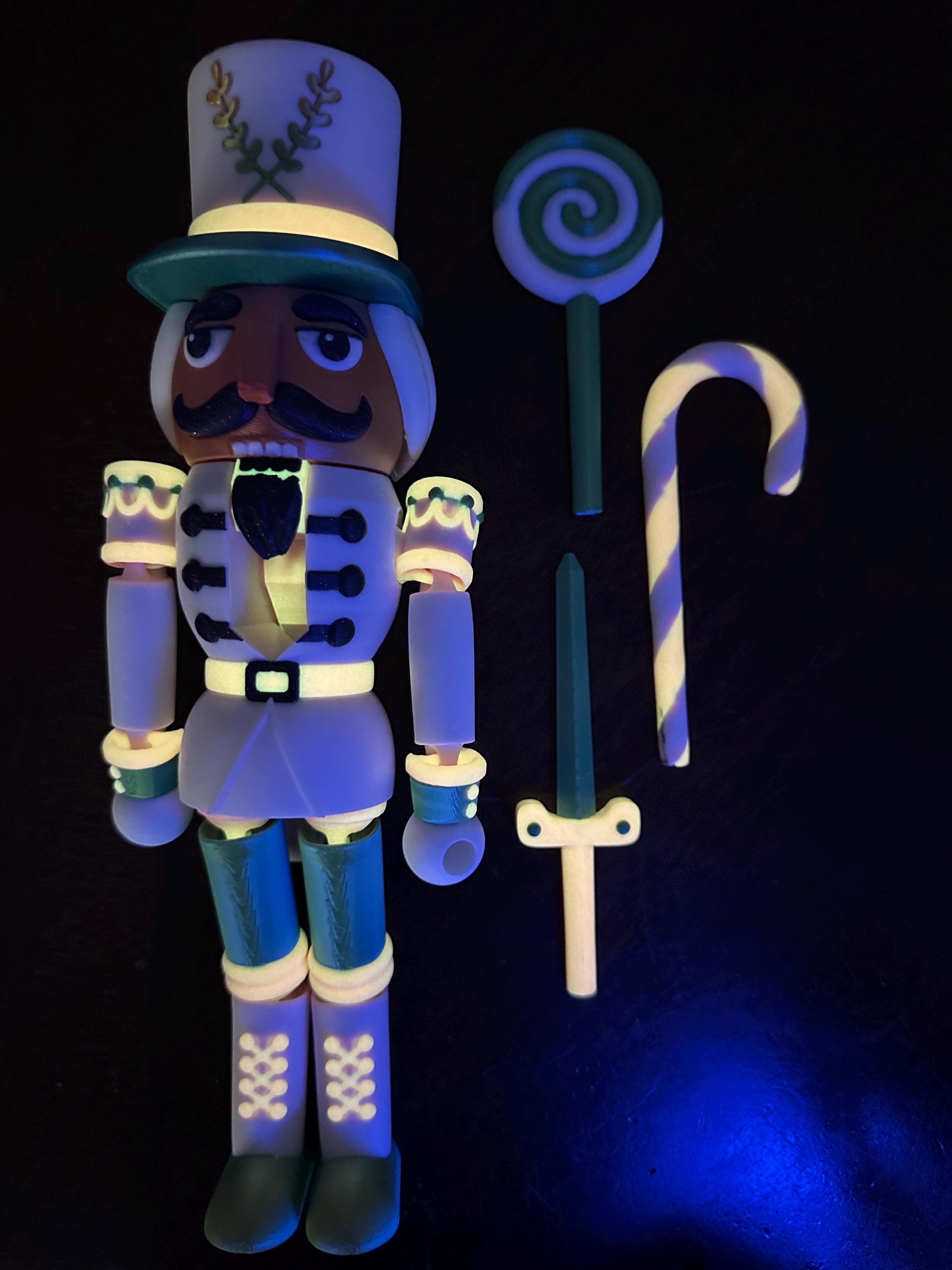 Nutcracker Glow- 3D Printed Articulated Nutcracker- Sensory Stress ...