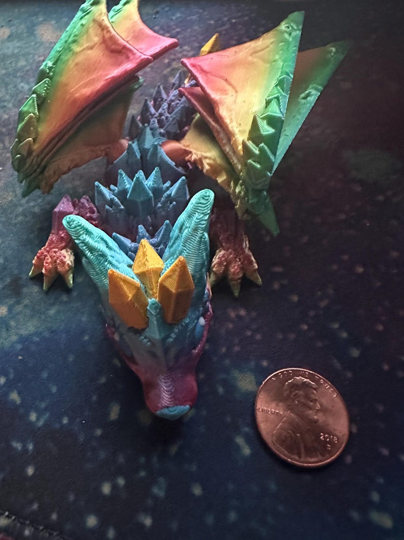 Wolf Dragon Baby Tadling - 3D Printed Articulated Dragon - Sensory ...