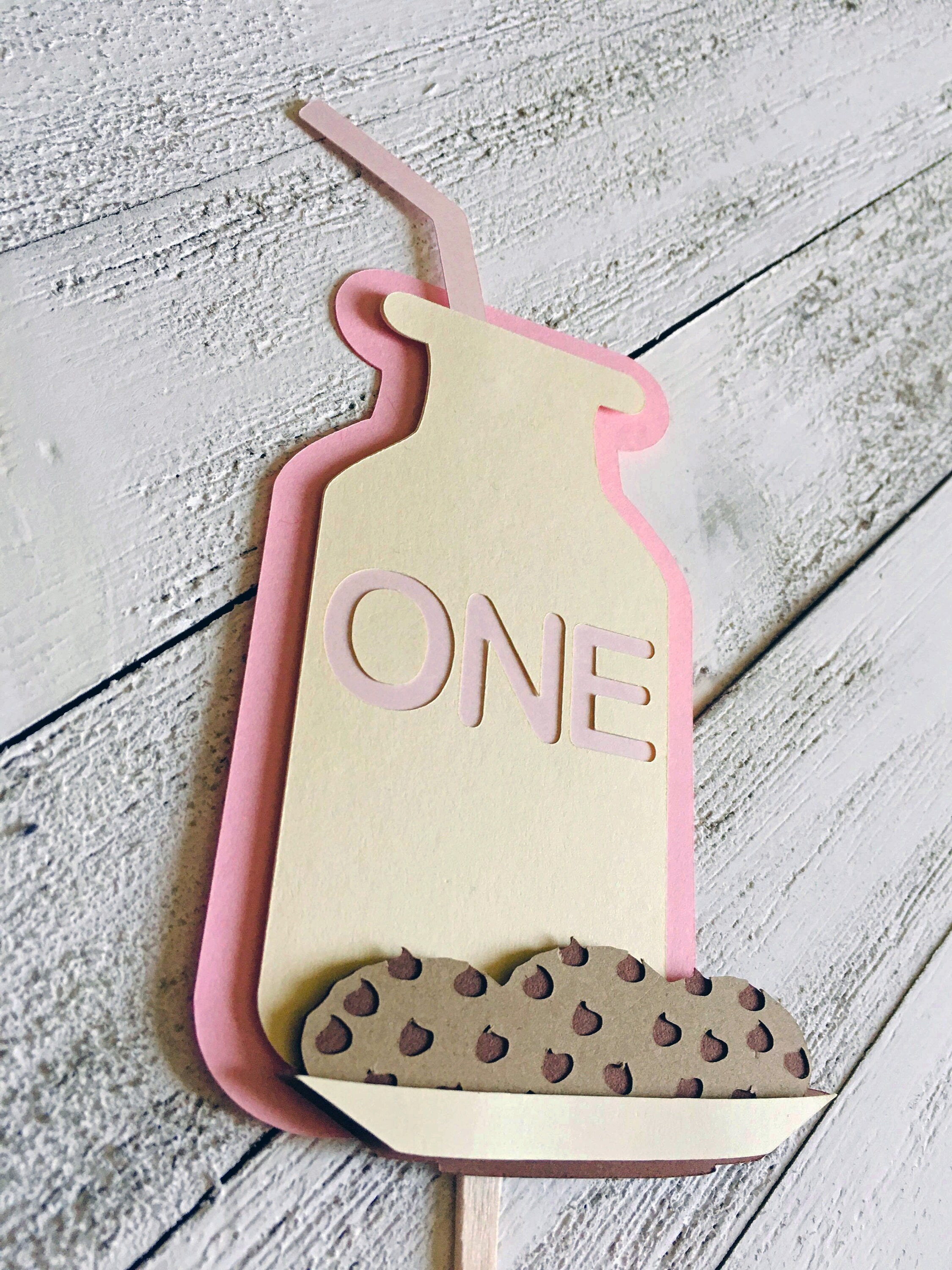 Milk & Cookies Cake Topper ONE Cake Topper Milk and Cookies | Etsy