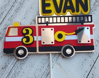 Firefighter Cake Topper, Firefighter Themed Birthday, Firefighter ...