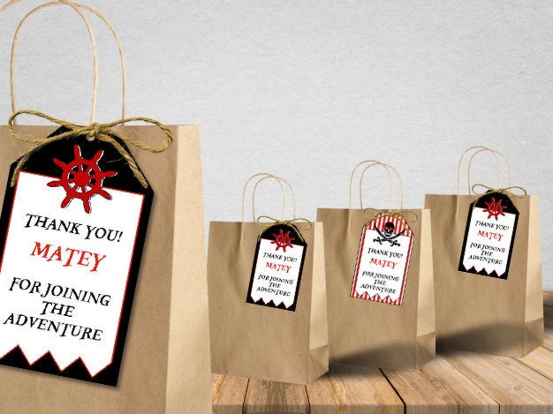 INSTANT DOWNLOAD Pirate Gift Tags, Pirate Tags, Pirate Thank You Tags ...