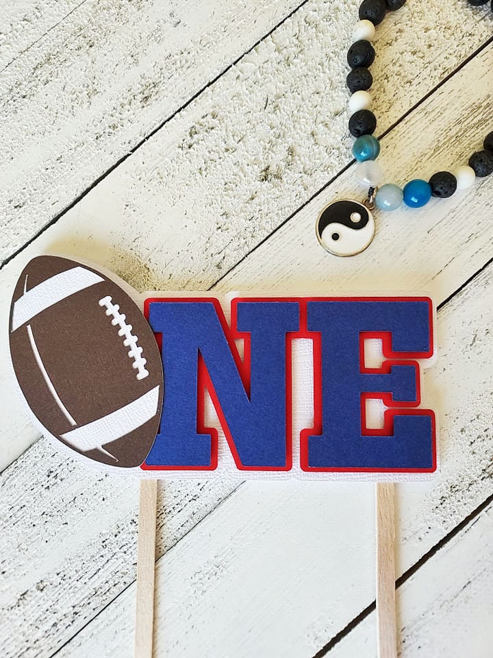 ONE Football Cake Topper Red White Blue Sports Party First - Etsy