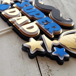 Father's Day Cake Topper, Super Dad Ever Cake Topper, Happy Fathers Day ...