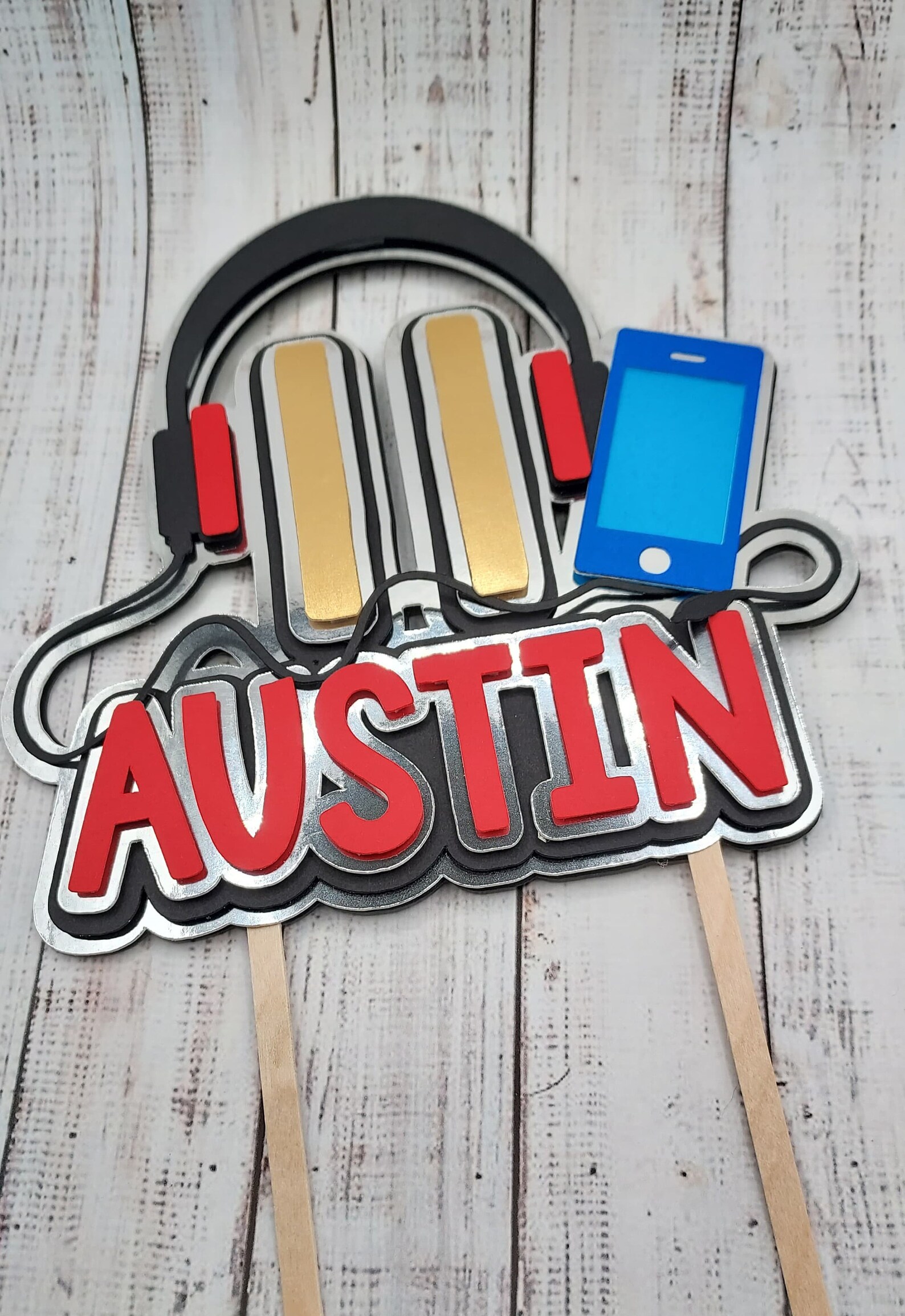 Headphones Cake Topper Music Cake Topper Teen Cake Topper - Etsy