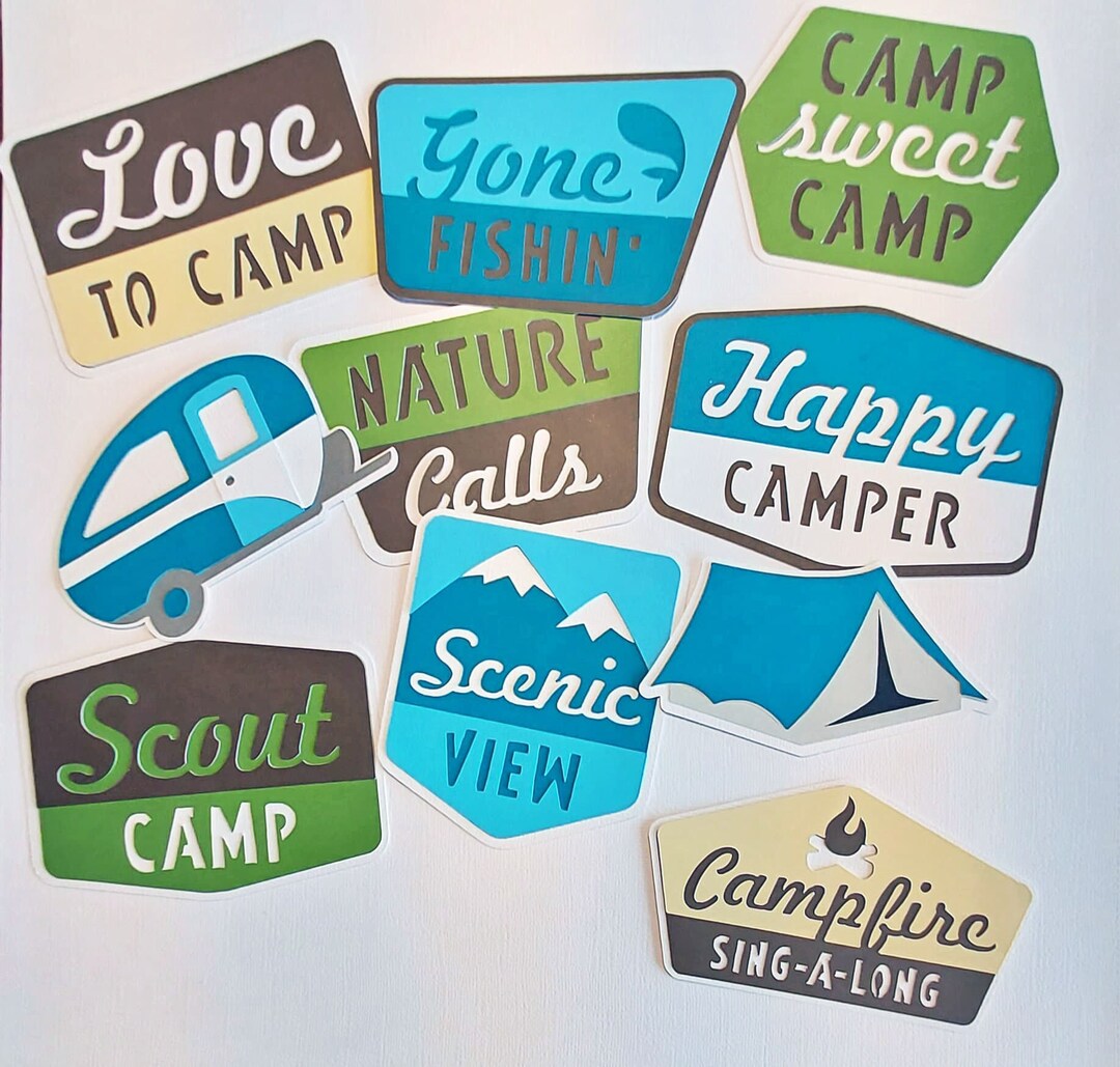 Camping Cutouts ,die Cut CAMPING SET, Camping Outdoors, Camp Cutout for ...