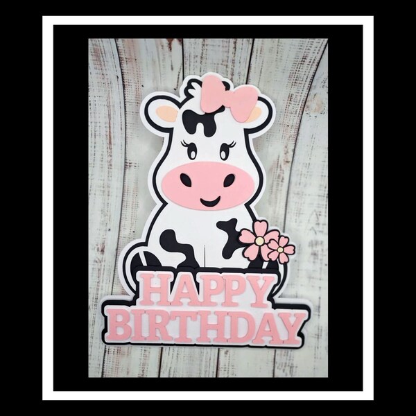 Cow Cake Topper - Etsy
