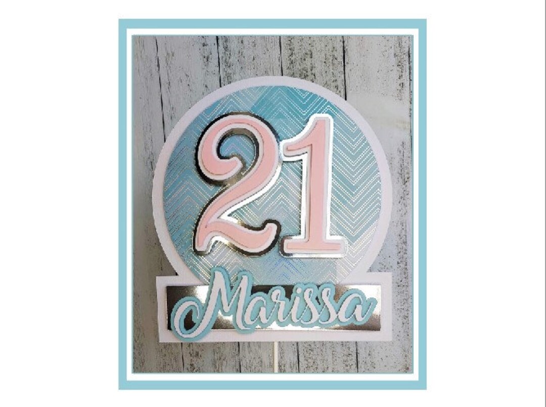 21st Cake Topper, 21st Birthday,21st Bday Topper, Shimmering 21st ...