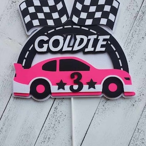 Pink Race Car Birthday, Pink Race Car Cake Topper, Two Fast Birthday ...