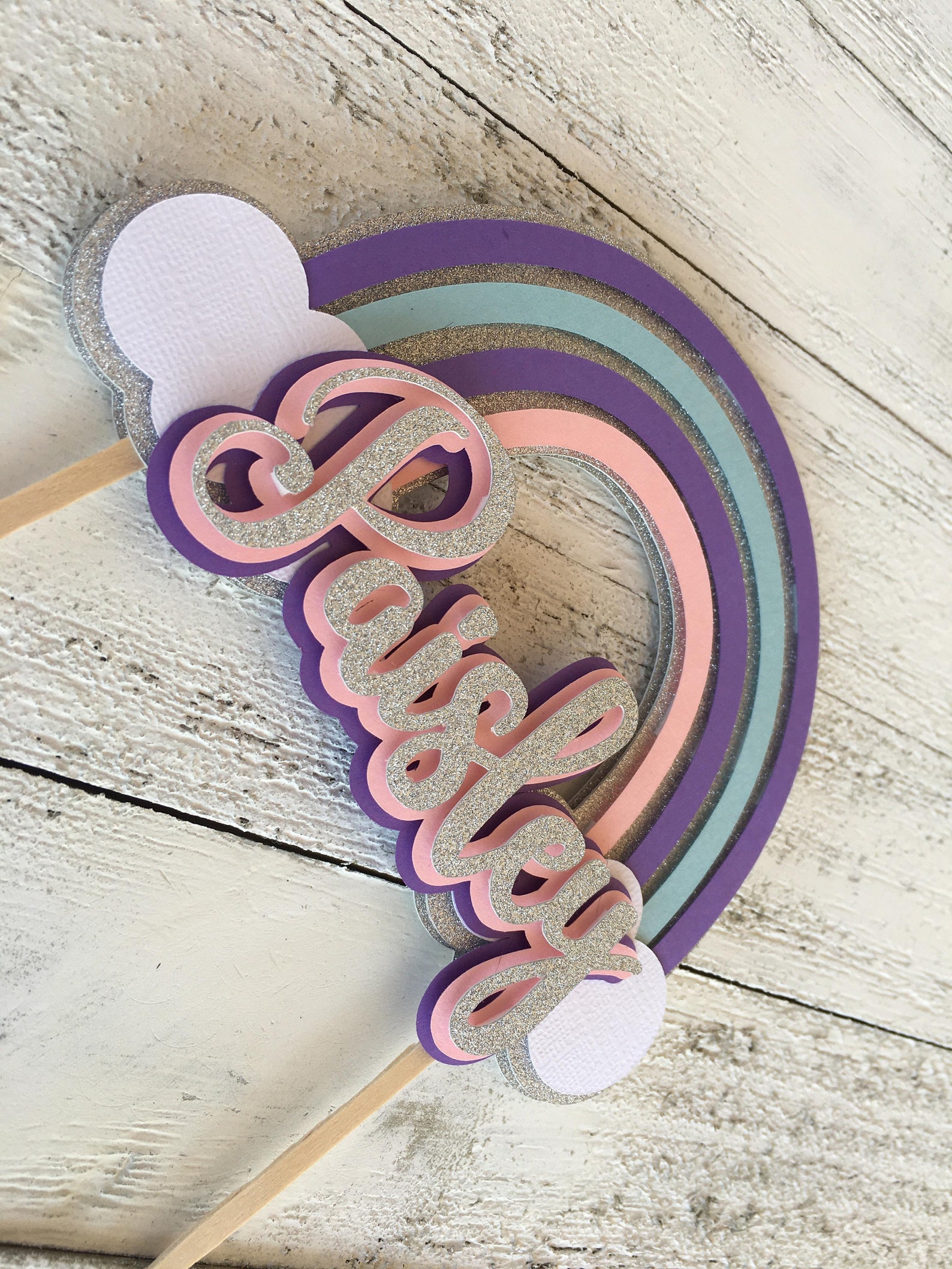 Rainbow Cake Topper Name Cake topper Personalized Cake | Etsy