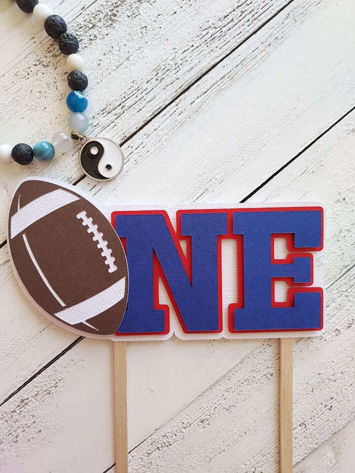 ONE Football Cake Topper Red White Blue Sports Party First - Etsy