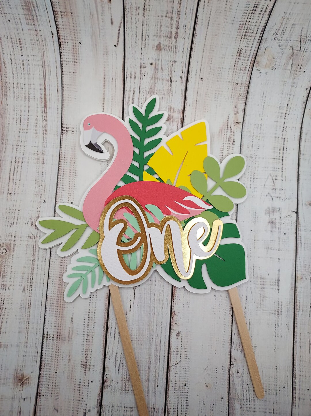 Flamingo Cake Topper, Pink Flamingo Cake Topper,tropical Birthday ...