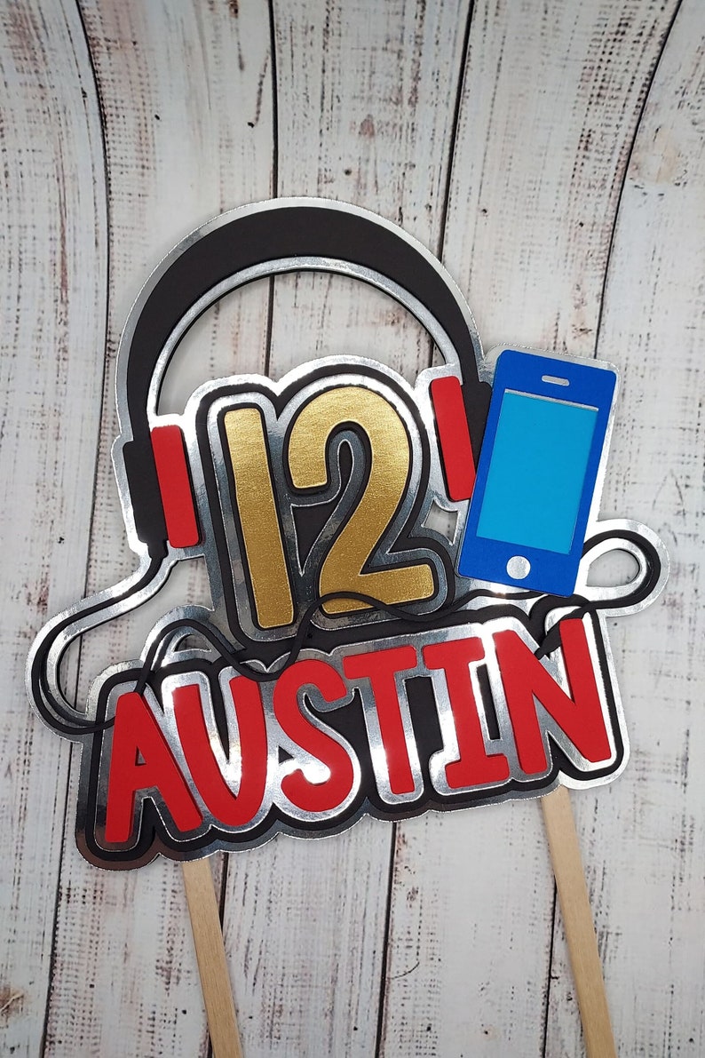 Headphones Cake Topper Music Cake Topper Teen Cake Topper - Etsy
