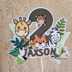 Safari Cake Topper, Safari Birthday Decorations, Animal Topper, Monkey ...