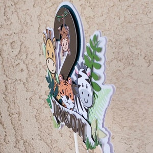 Safari Cake Topper, Safari Birthday Decorations, Animal Topper, Monkey ...