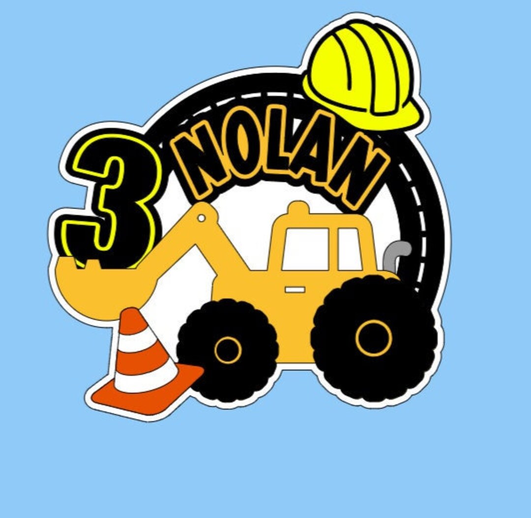 Construction Cake Topper Construction Birthday Construction - Etsy