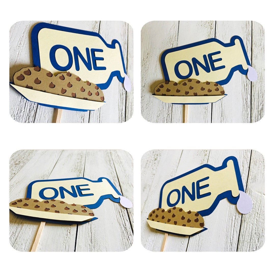 Milk & Cookies Cake Topper, ONE Cake Topper, Cookies and Milk, Milk and ...