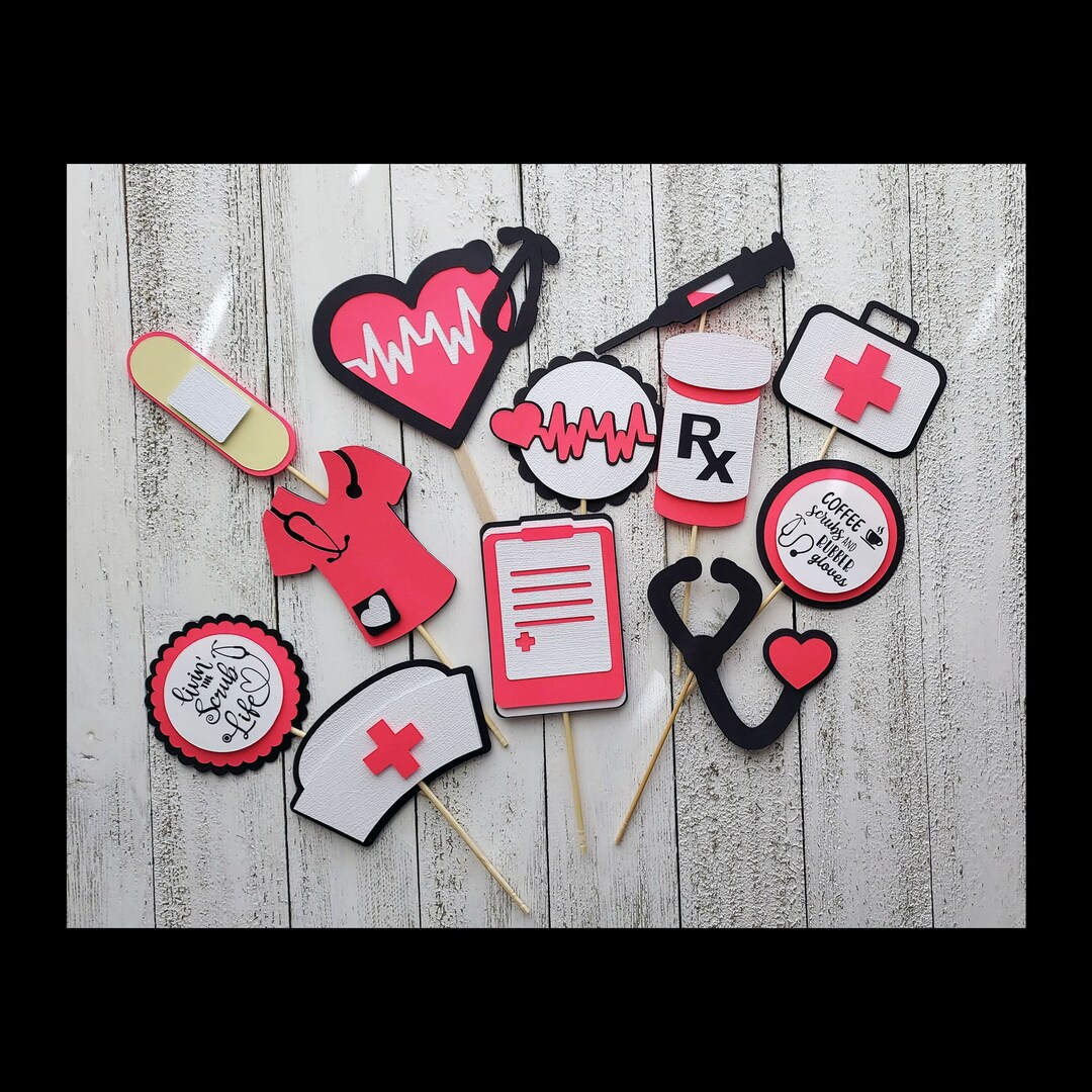 Hot Pink Nurse Cupcake Toppers, Nurse Graduation Party Decorations ...