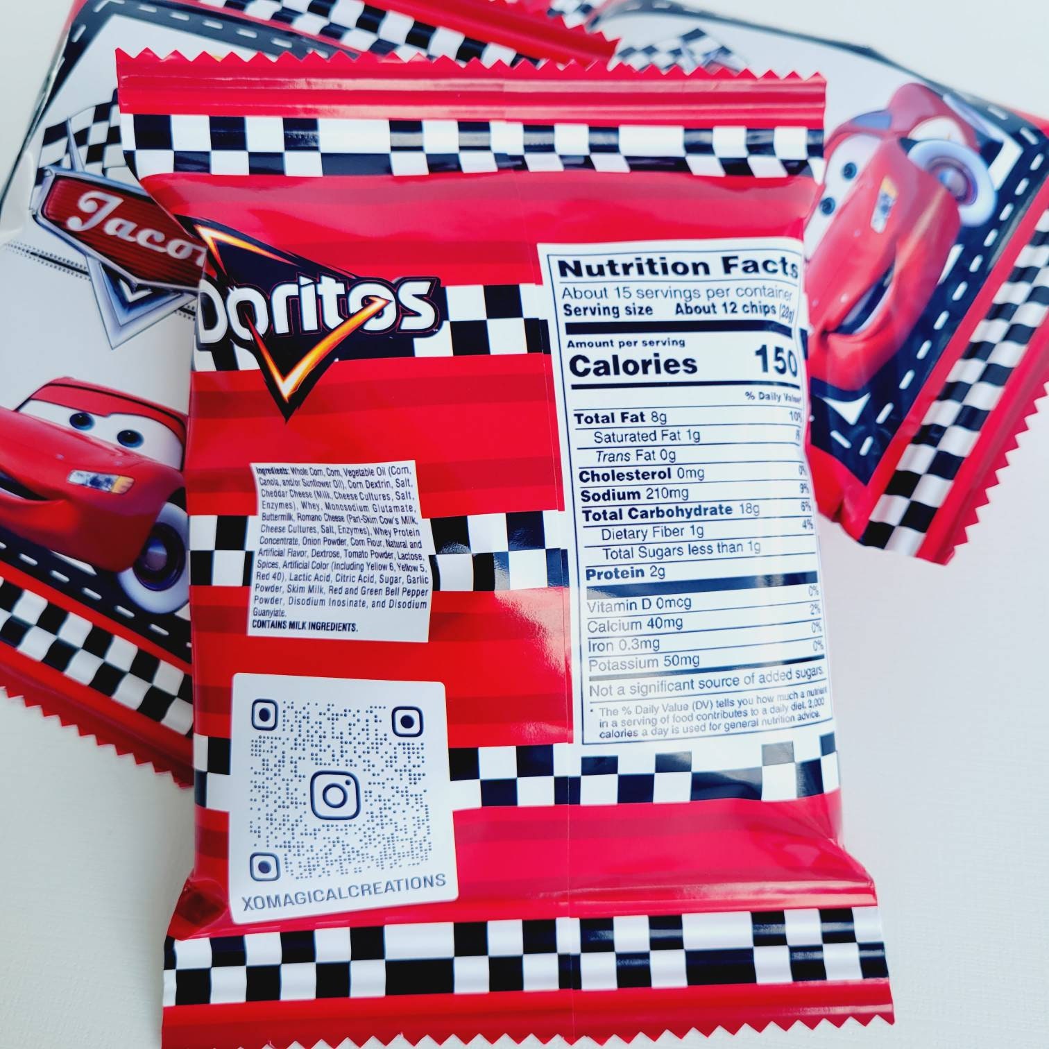 Lightning Mcqueen Chips Bag, Cars Party Decorations, Chips Personalized ...