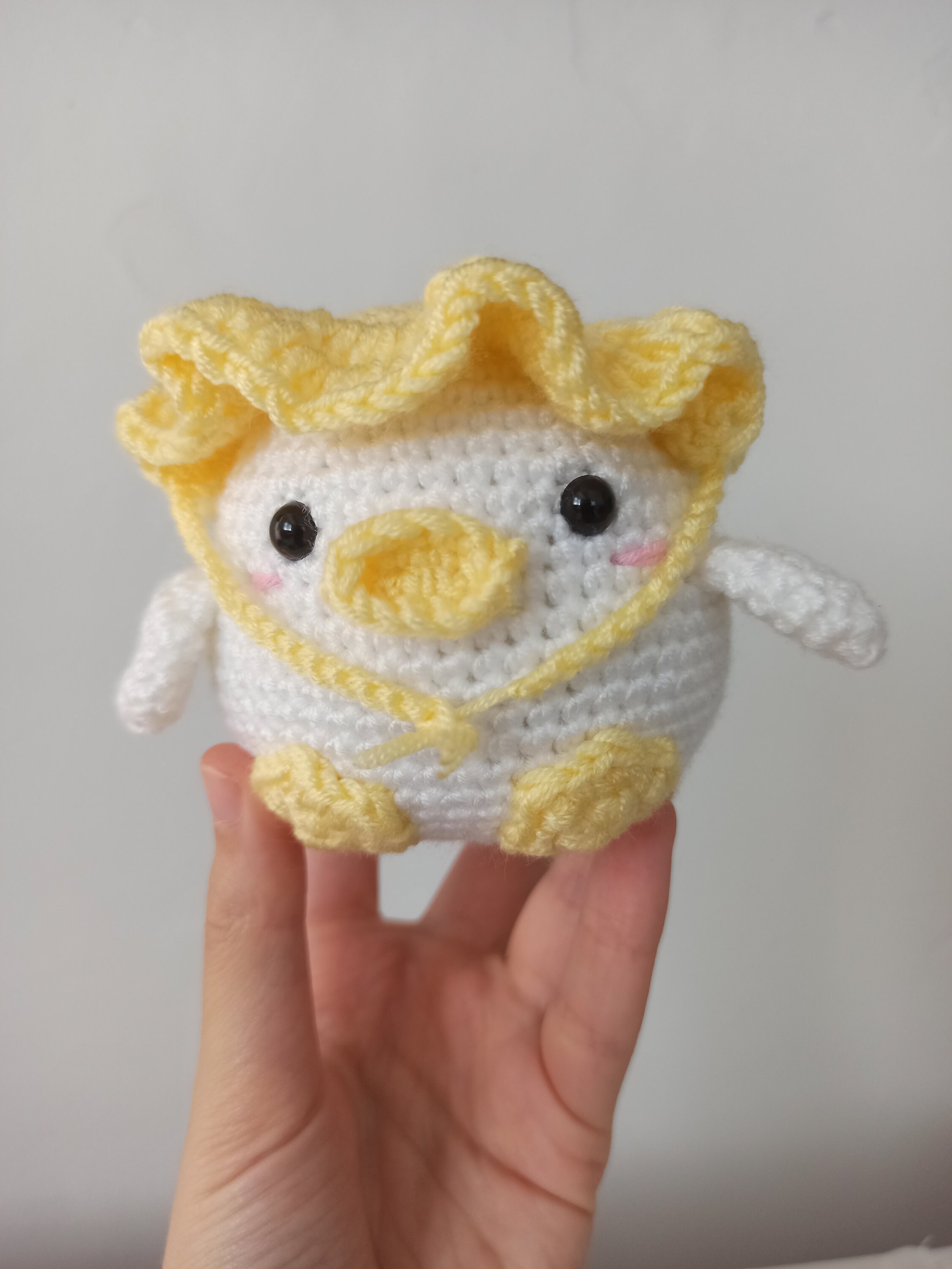 Duck With Hat Crochet Kawaii White Duck Plush - Etsy