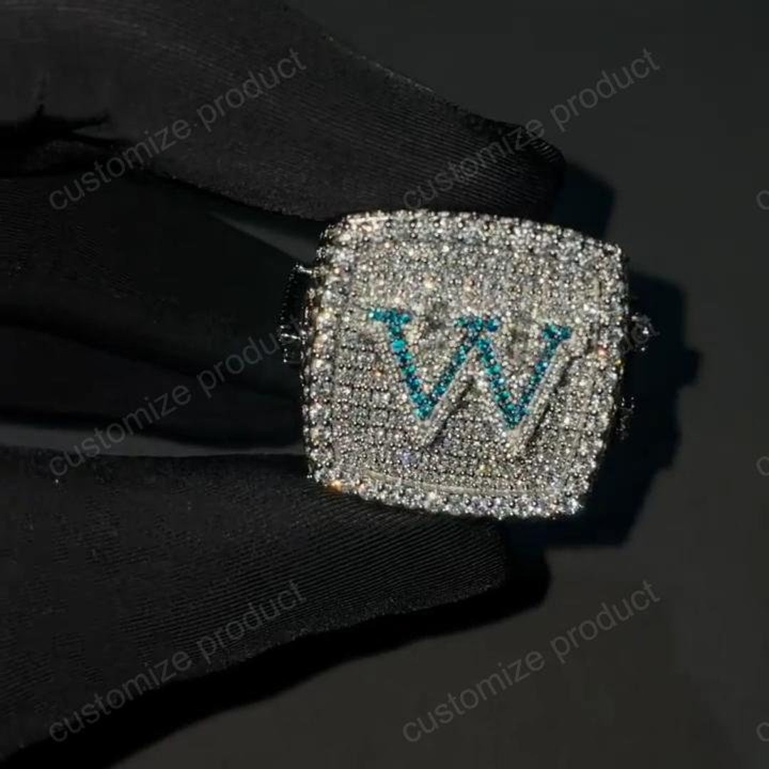 Single Customize Letter Men's Ring Moissanite Diamond Ring Hip Hop Ring ...