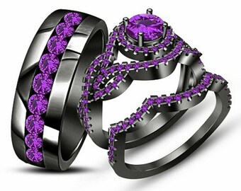 Purple Wedding Ring - Etsy