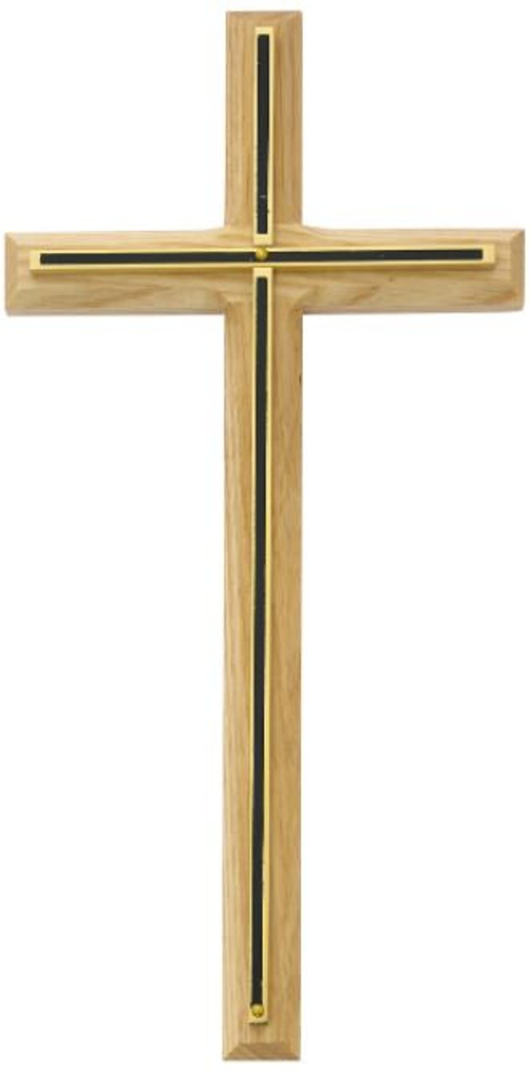 Oak Wood With Black Brass Overlay Cross - Etsy