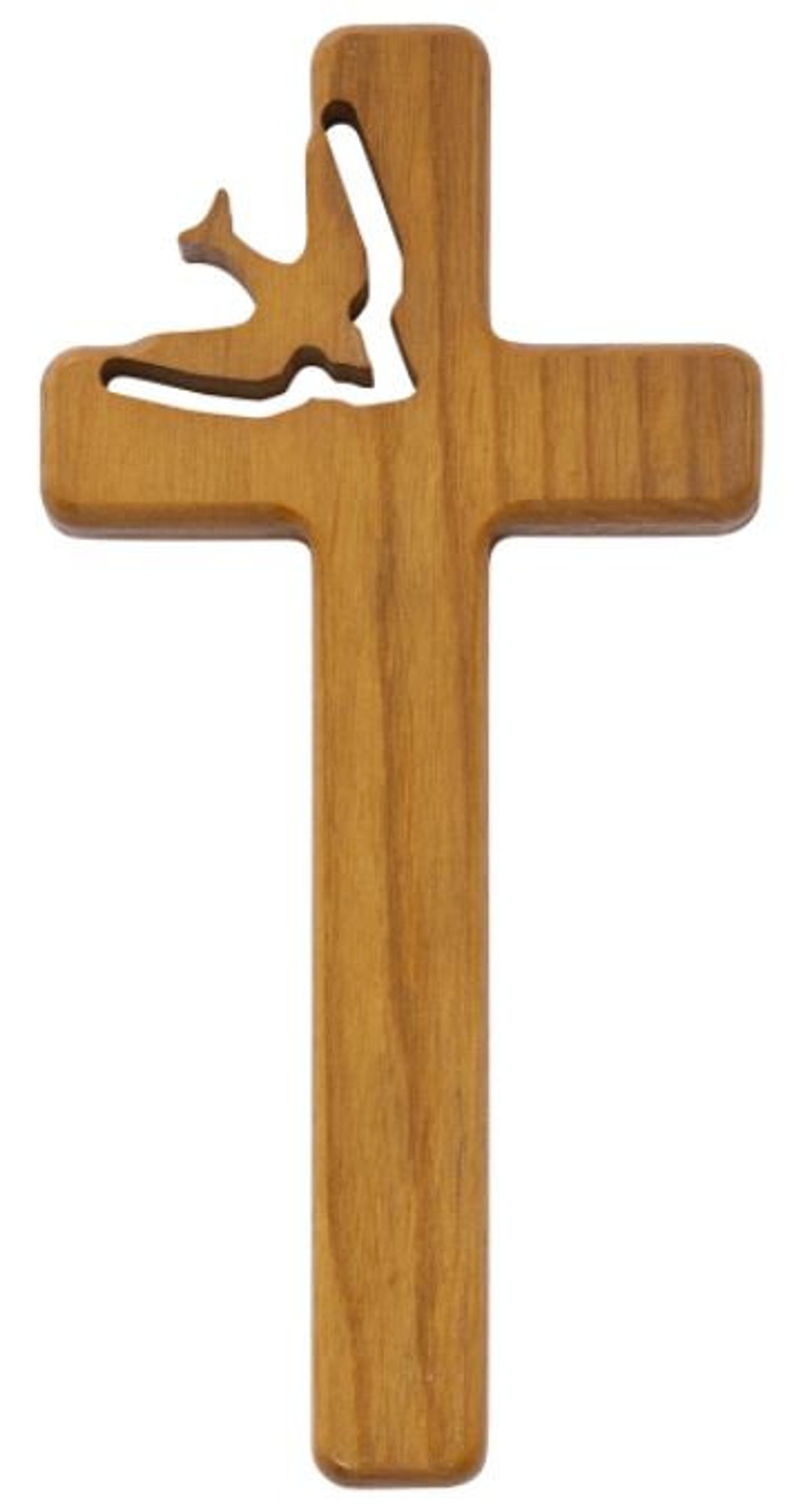8" Walnut Stained Holy Spirit Cross - Etsy