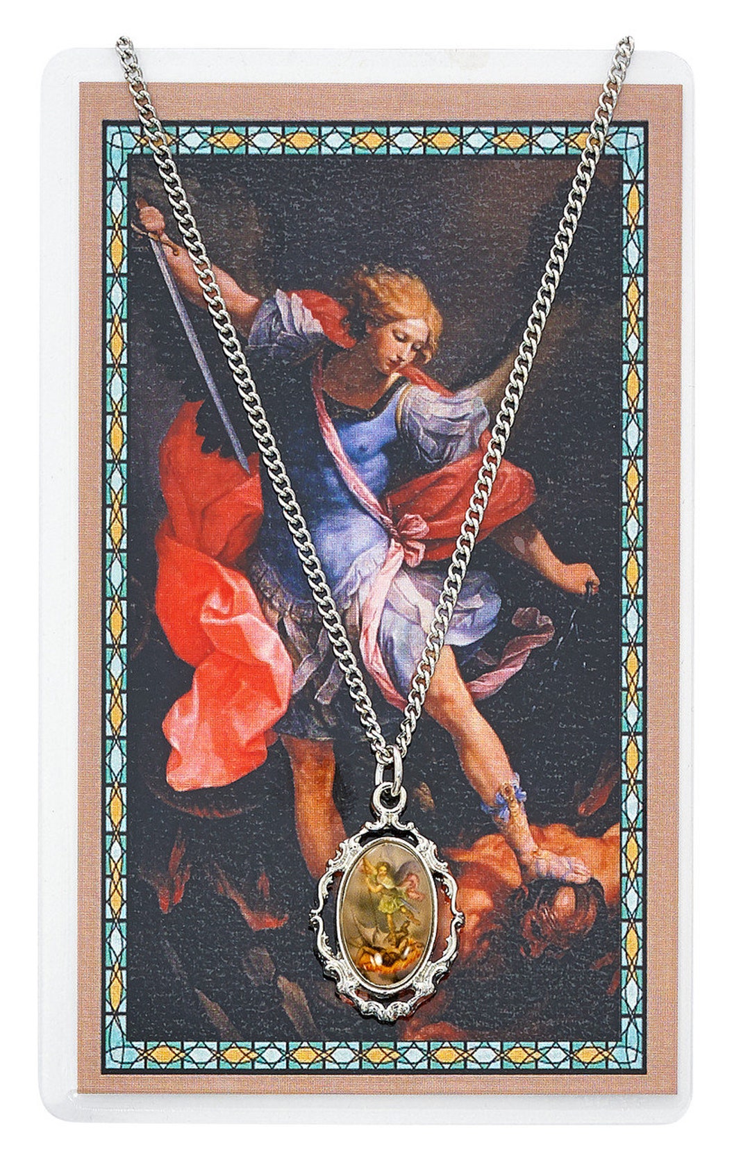 Saint Michael Laminated Prayer Card and Medal - Etsy