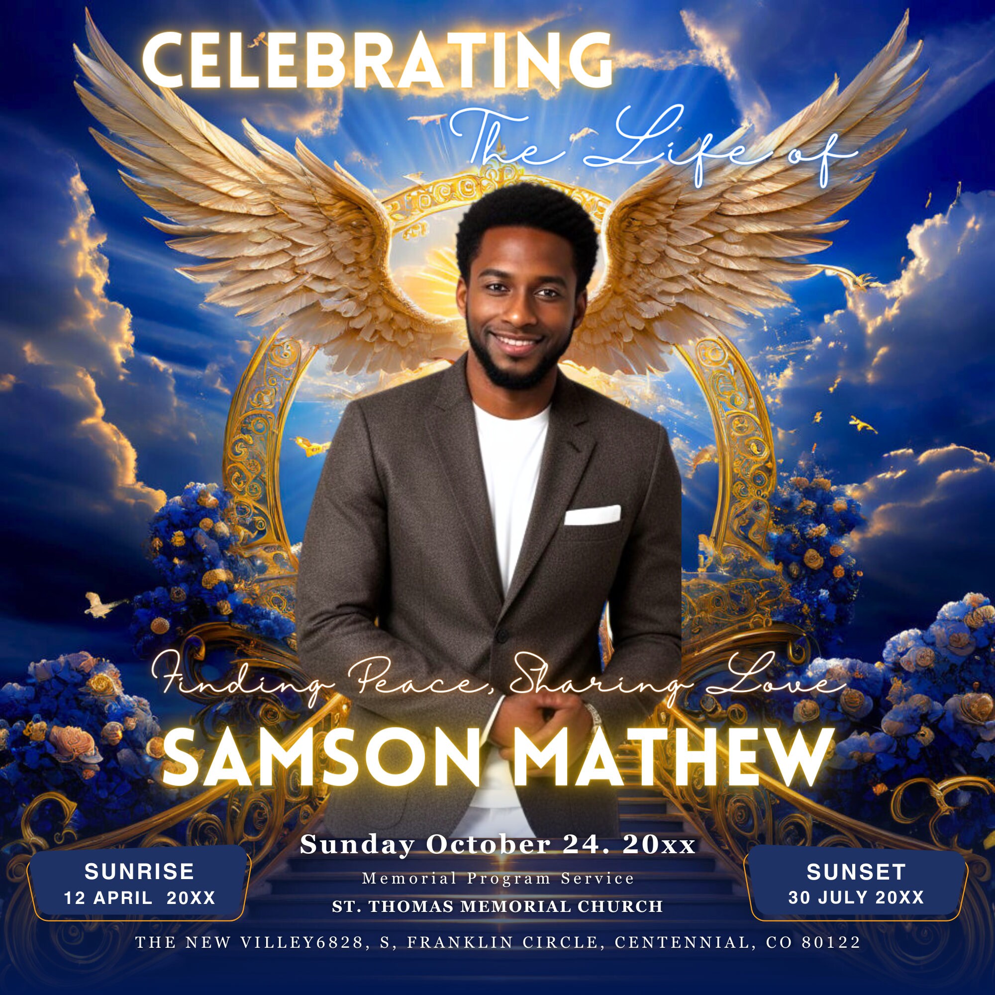 In Loving Memory Flyer, Memorial Funeral Announcement Flyer Template ...