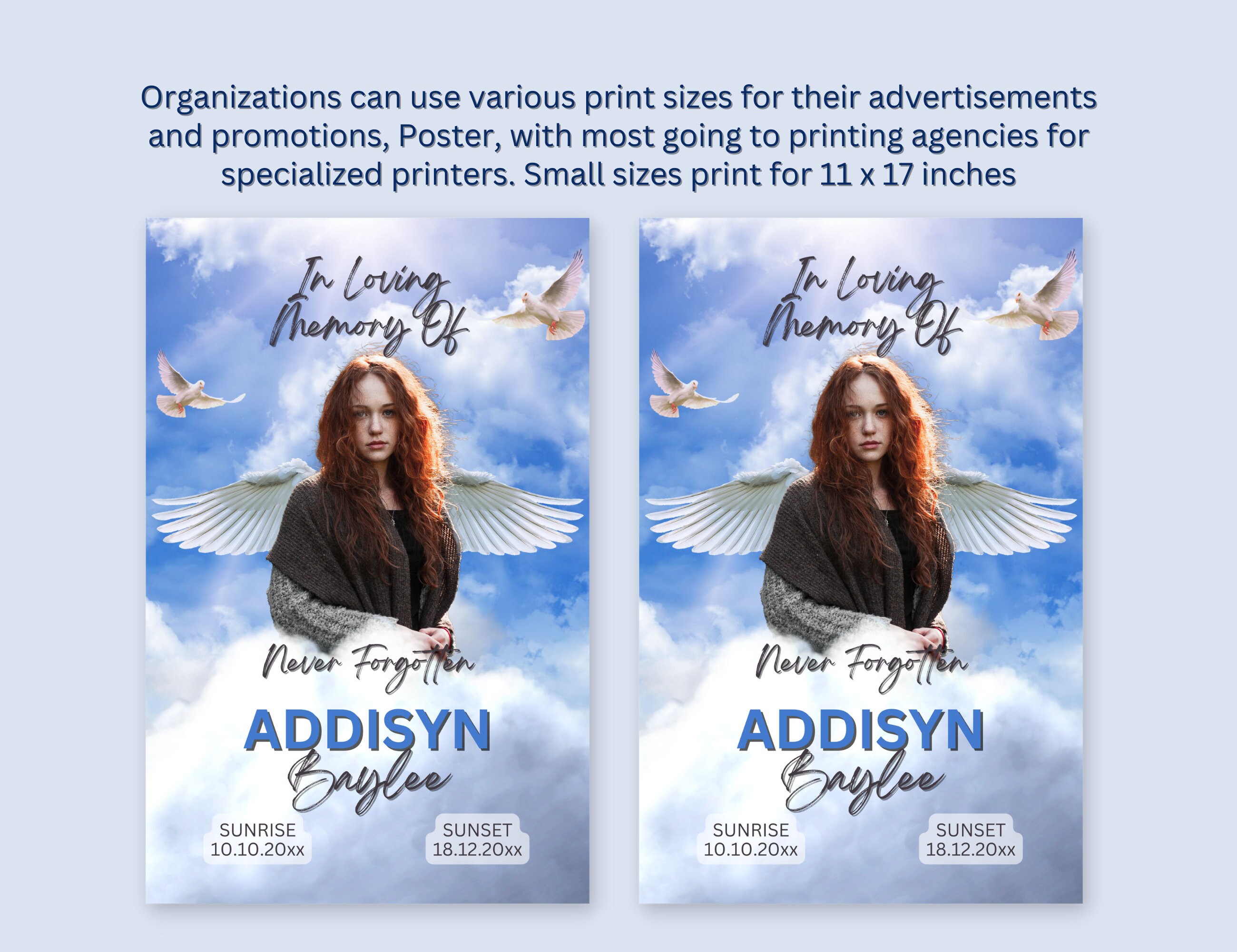 In Loving Memory, RIP Angel Wingstemplate, Memorial Rest in Peace Add ...