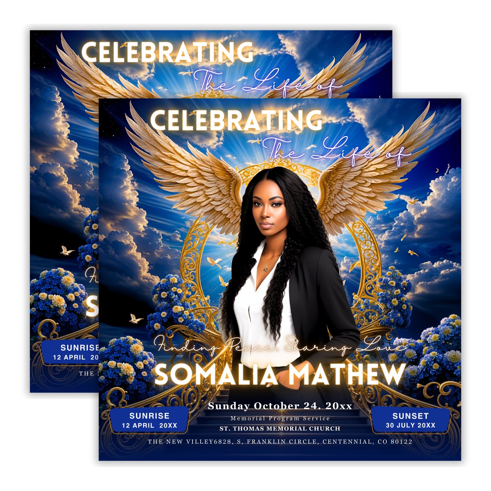 In Loving Memory Flyer, Memorial Funeral Announcement Flyer Template ...