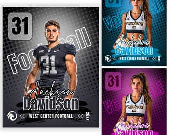 Football Poster Canva Template, Sports Background & Digital Backdrop ...