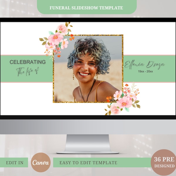 Funeral Slideshow Template Canva - Etsy