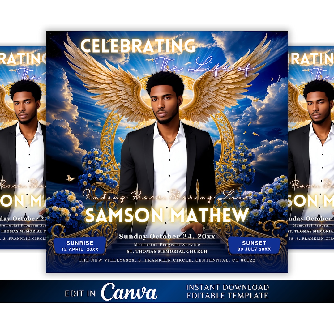 In Loving Memory Flyer, Memorial Funeral Announcement Flyer Template ...