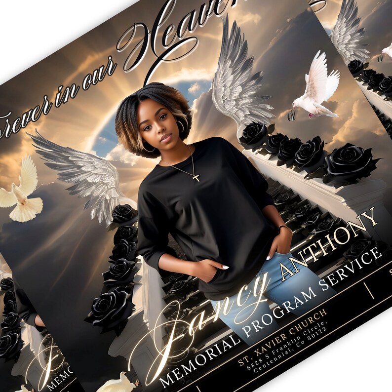 Memorial Funeral Announcement Flyer, Funeral Announcement Template, Funeral Invite Invitation ...