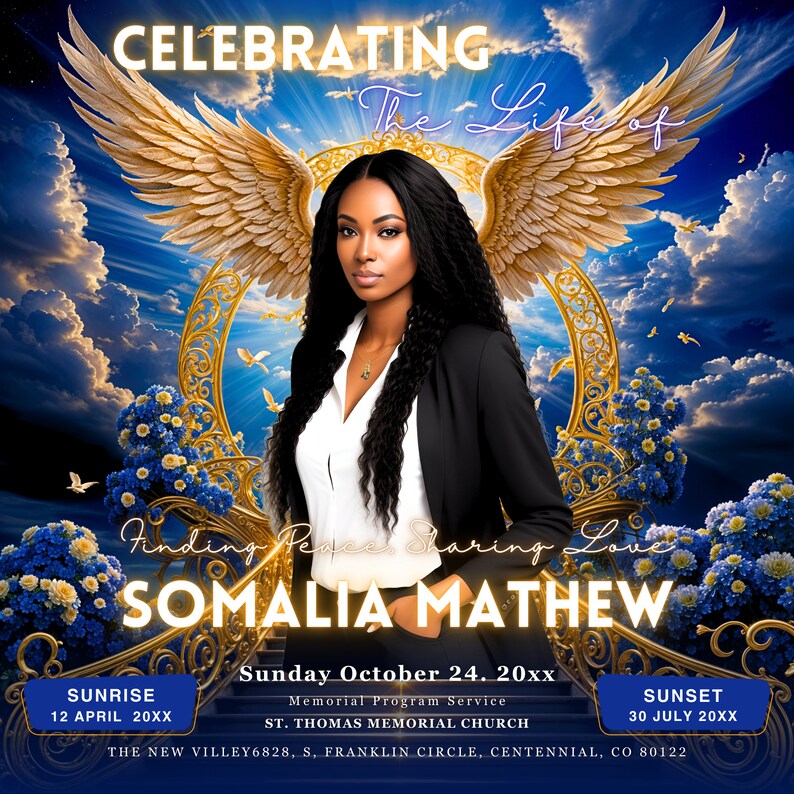 In Loving Memory Flyer, Memorial Funeral Announcement Flyer Template ...